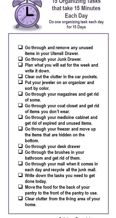 15 minute organizing 15 minute organizing