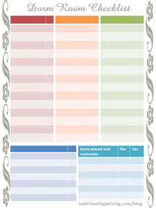 FREE Dorm Room Checklist and Tips for Successful School Year