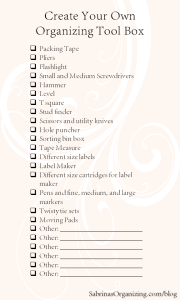 How to Create an Organizing Tool Box - Sabrinas Organizing