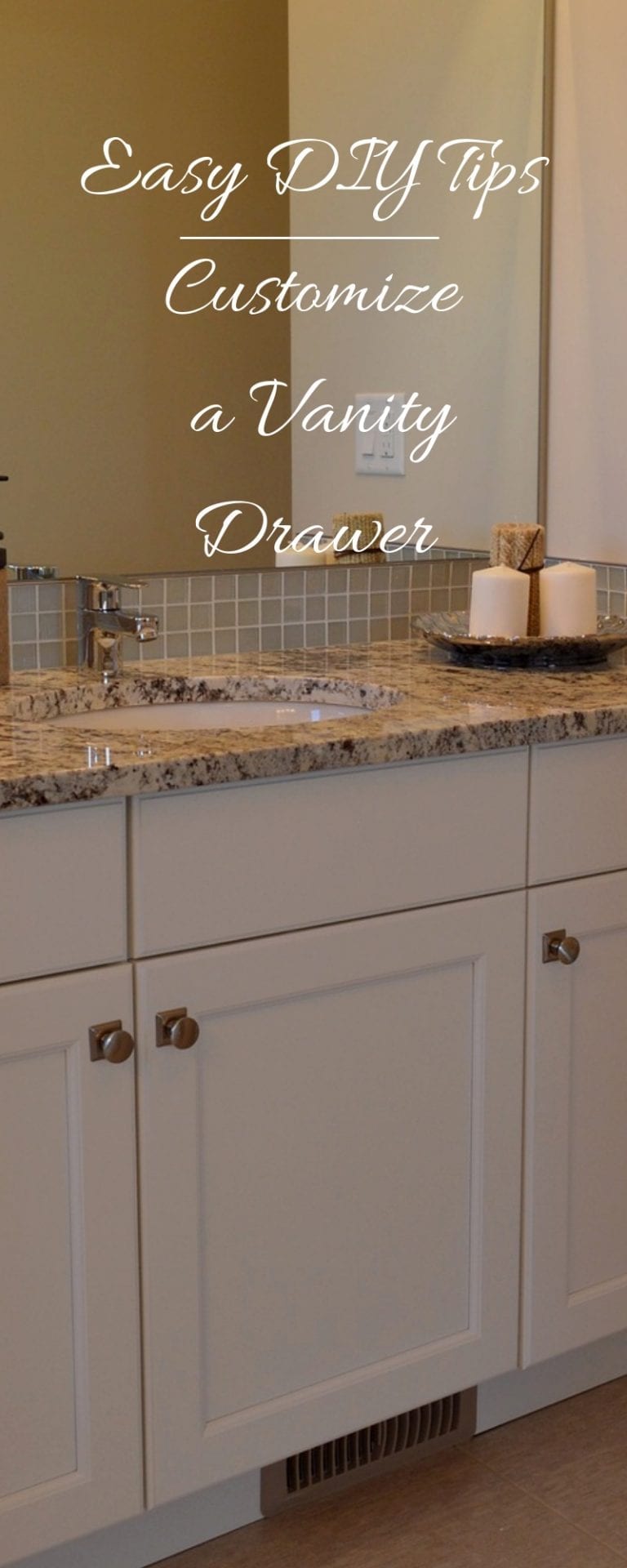 Easy DIY Tips to Customize Vanity Drawer - Sabrinas Organizing #Bathroom