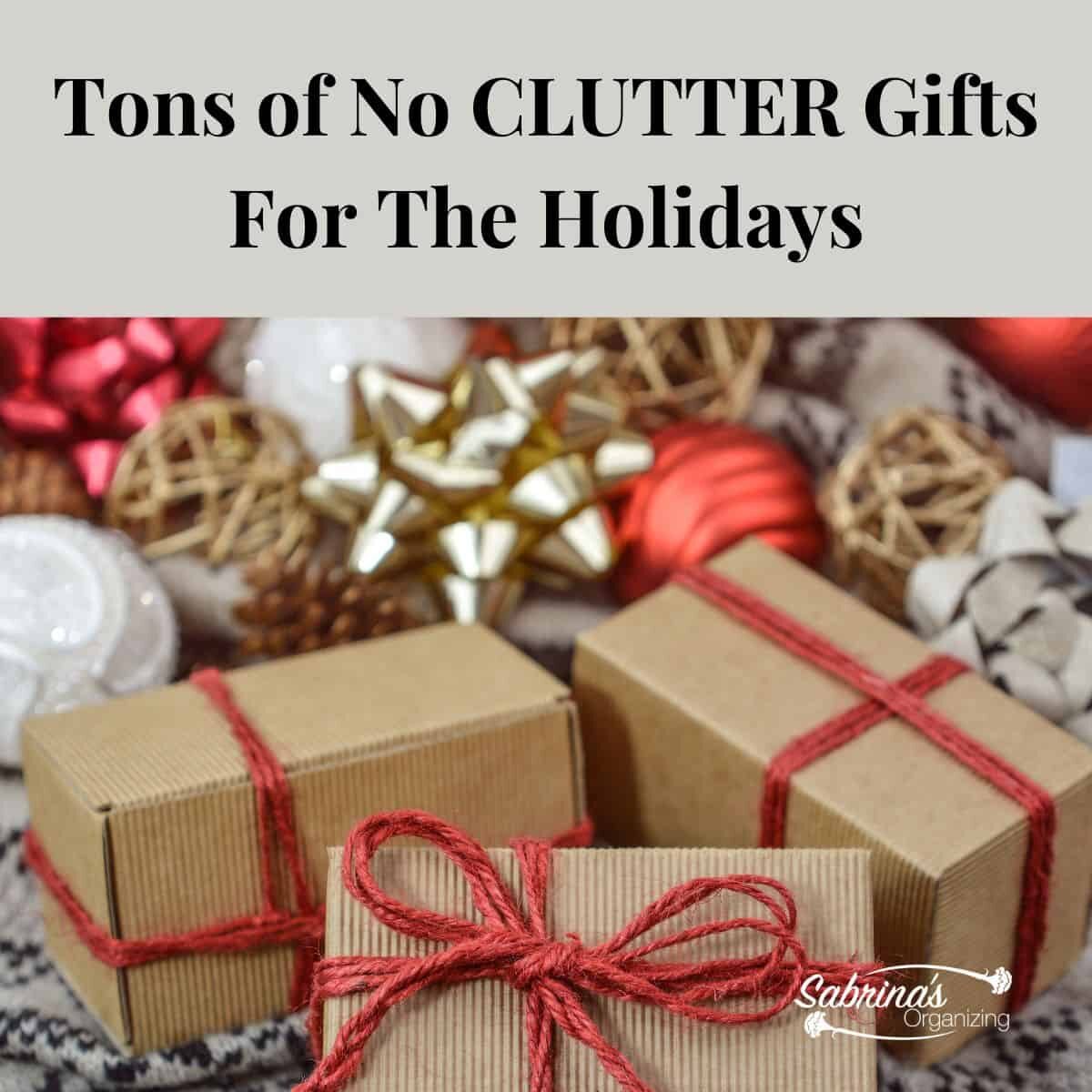 Tons of No CLUTTER Gifts For The Holidays - Sabrinas Organizing