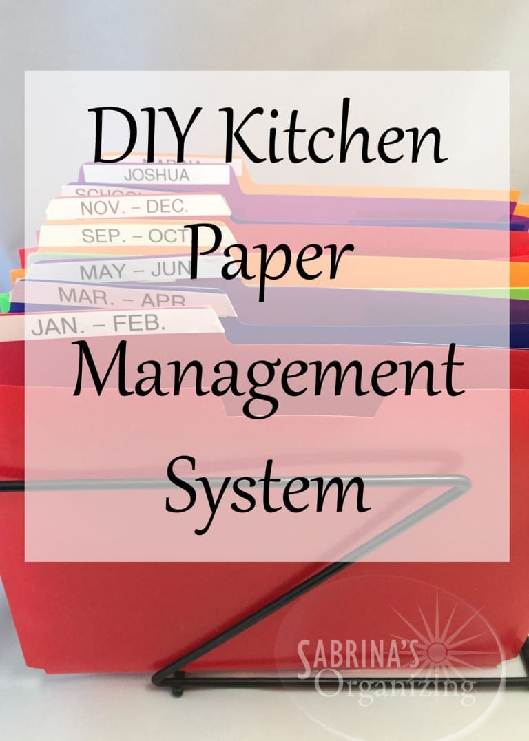DIY Kitchen Paper Management System - Sabrinas Organizing