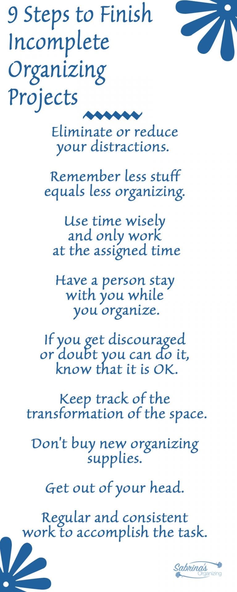 9 Steps to Complete Unfinished Organizing Projects