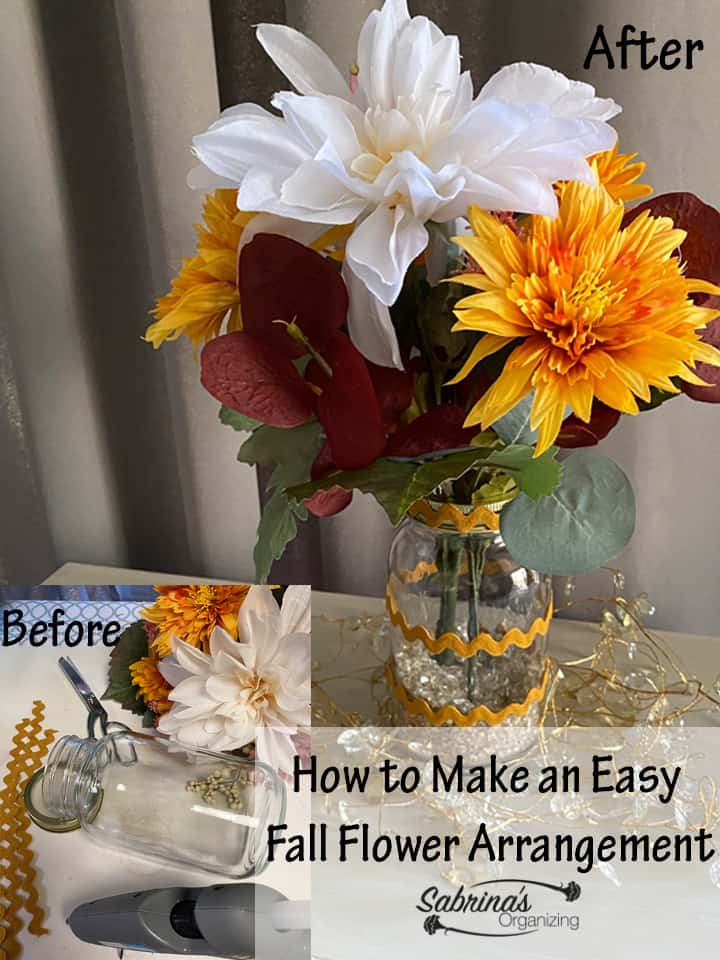 How to Make an Easy Fall Flower Arrangement - Sabrinas Organizing