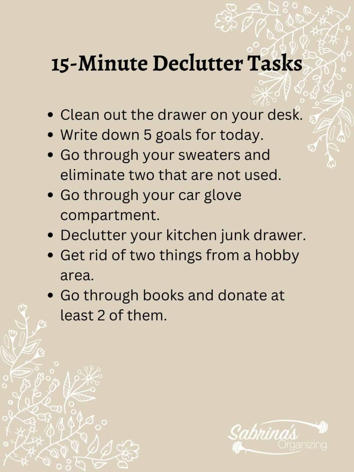 15 Minute Decluttering Tasks Challenge - Declutter Your Home in 31 Days ...