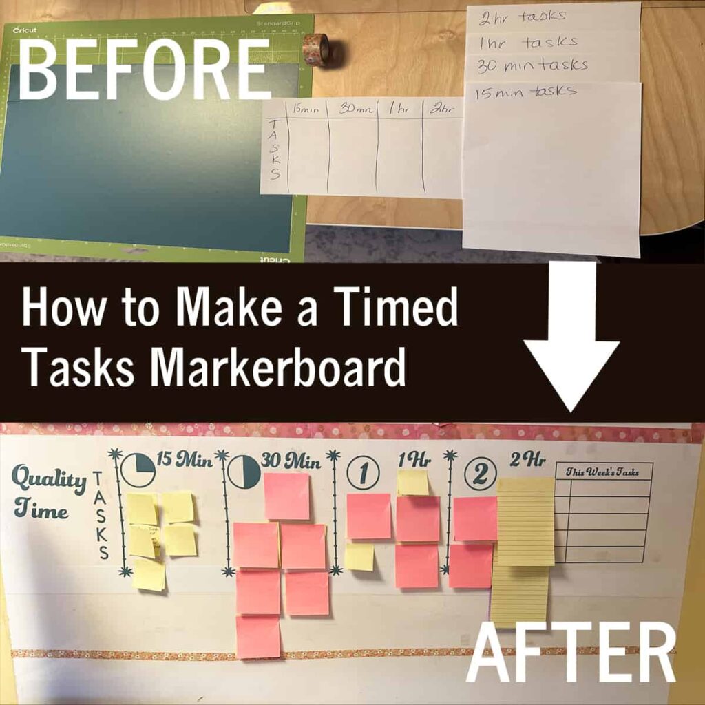 How to Make a Timed Tasks Markerboard - Sabrinas Organizing