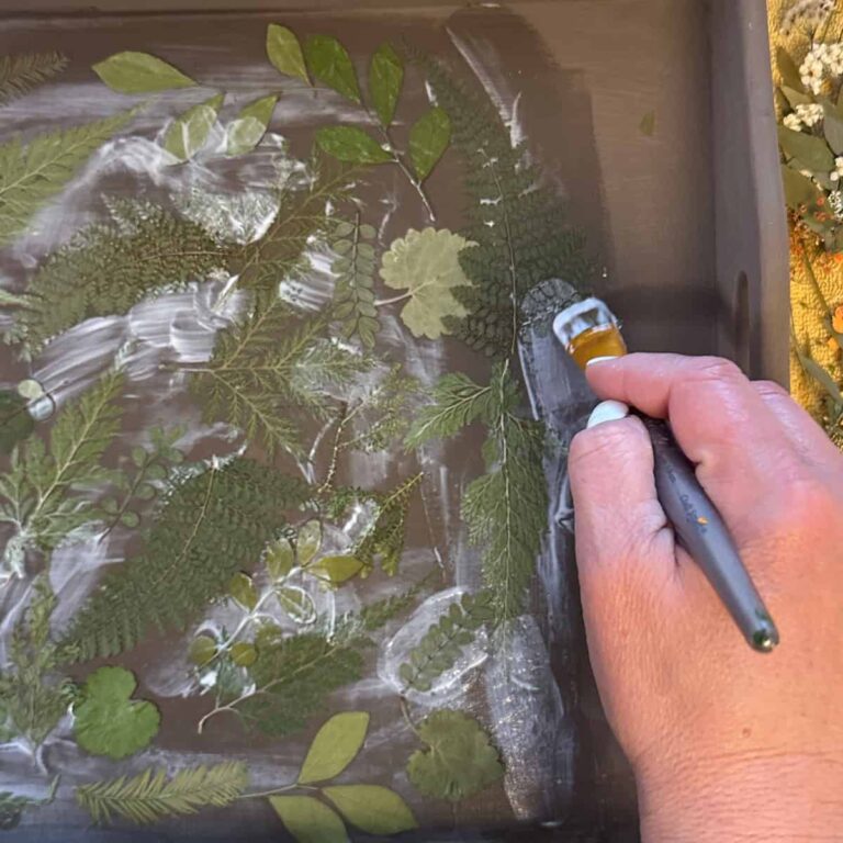 How to Decorate a Tray with Pressed Flowers using Mod Podge - Sabrinas ...