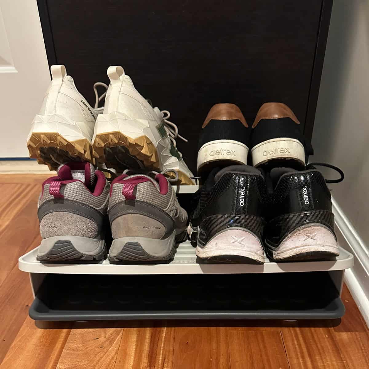 Make a Small Boot Tray DIY Project - Sabrinas Organizing