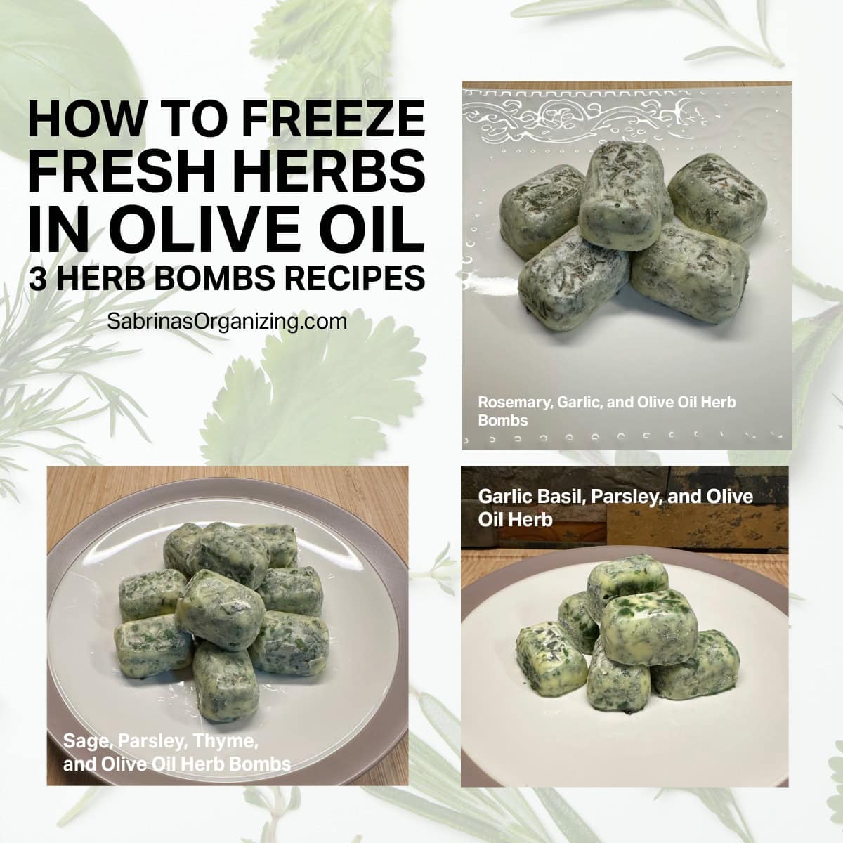 How to Freeze Fresh Herbs in Olive Oil - 3 Herb Bombs Recipes ...