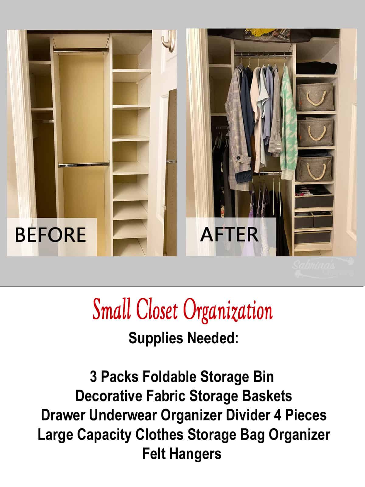 Small Closet Organization: How I Organized a Tiny Bedroom Closet for $50